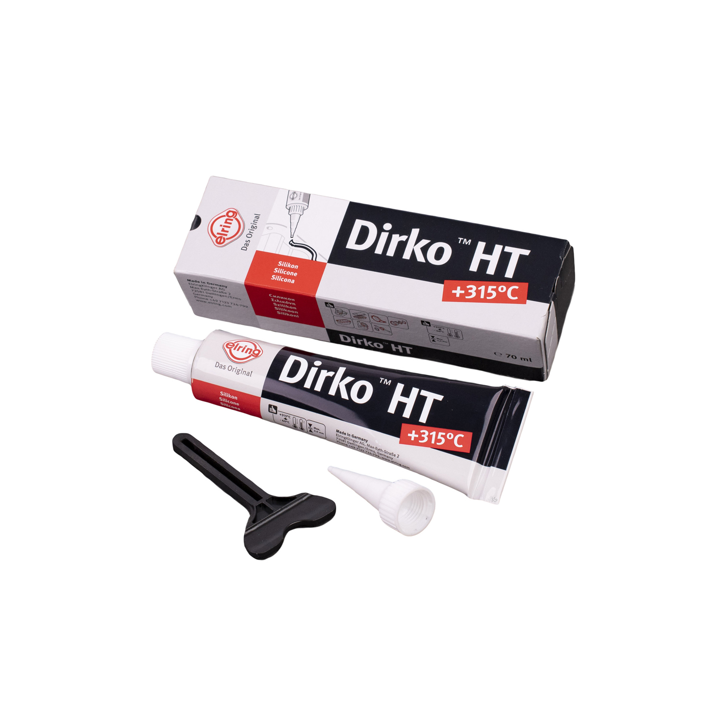 Buy ELRING DIRKO HT BLACK -60C TO 315C 70ML SILICONE SEALANT - GASKET ...